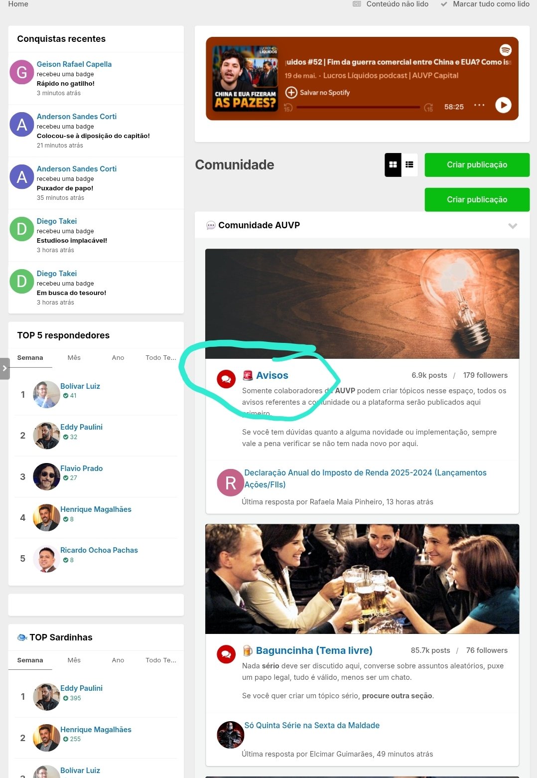 Central de avisos onde fica? - 💸 Renda Fixa - AUVP Comunidade